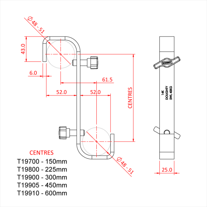Double Ended 180° Hook Clamps – Doughty Engineering