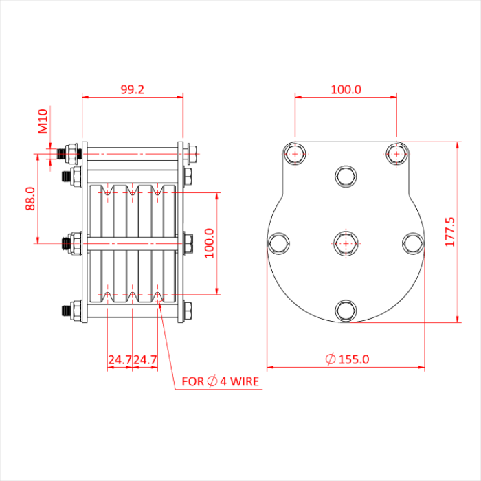 100mm Heavy Duty Pulleys-Wire – Doughty Engineering
