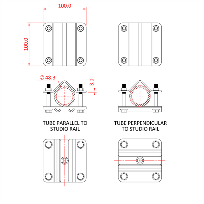 Studio Rail 60 To Tube Bracket – Doughty Engineering
