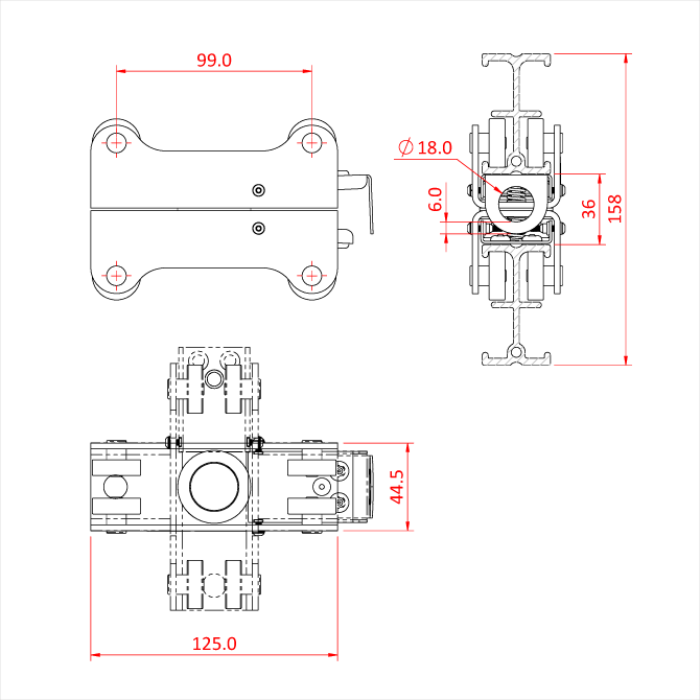 Studio Rail 60-4 Wheel Double Swivel Carriage-Braked – Doughty Engineering