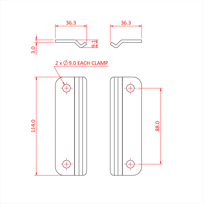 Studio Rail 80-Rail Clamps – Doughty Engineering