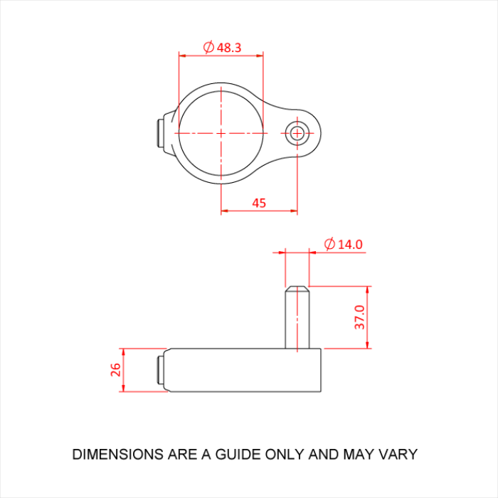 Pipeclamp Gate Hinge – Doughty Engineering