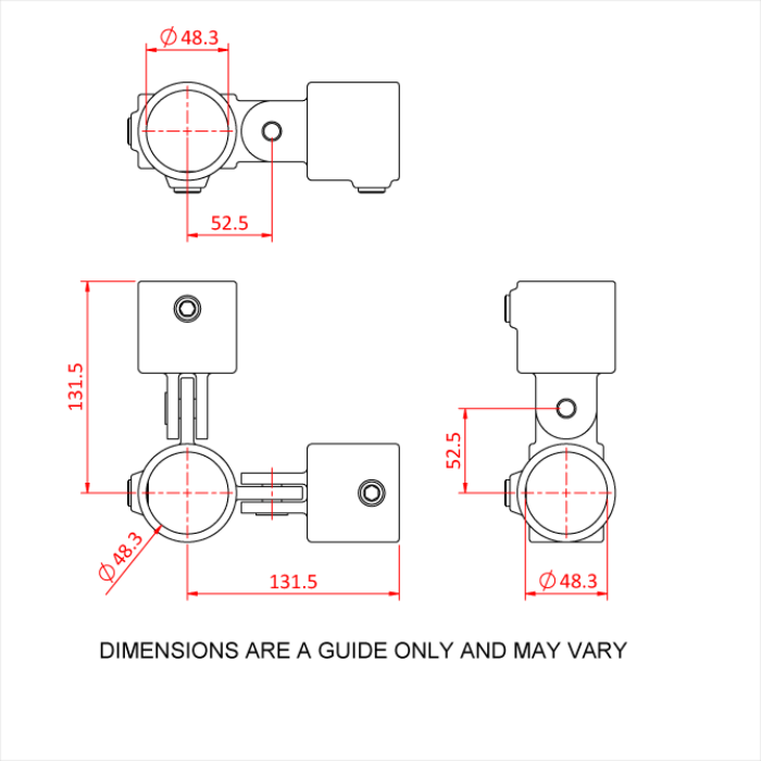 Pipeclamp Corner Swivel Combination 90° – Doughty Engineering