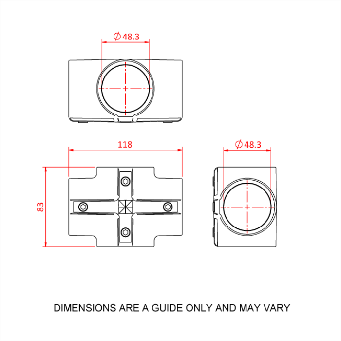 Speedrail Two Socket Cross – Doughty Engineering