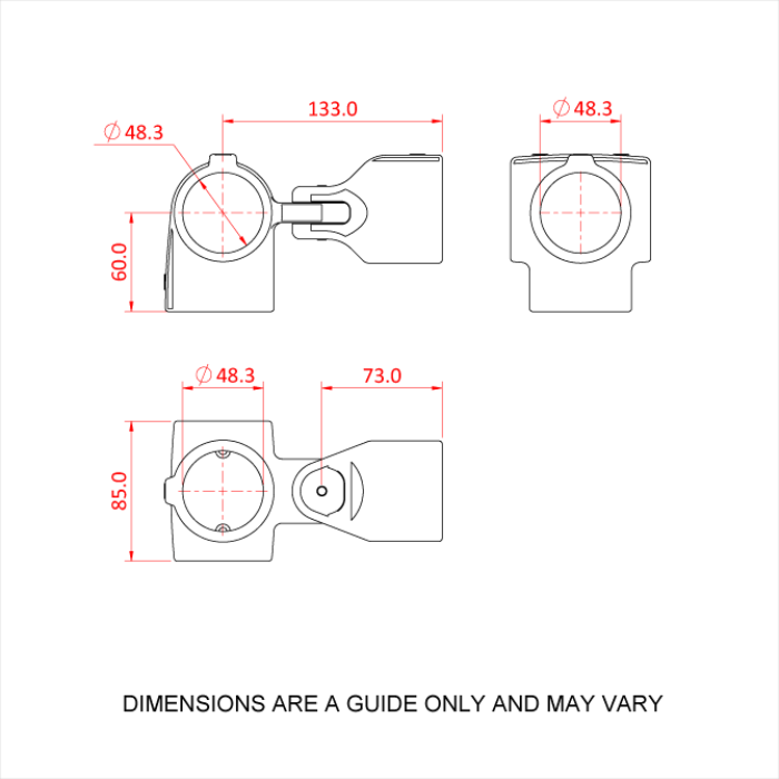 Speedrail Swivel Side Outlet Combination – Doughty Engineering
