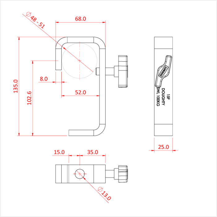 50mm Medium Duty Hook Clamp – Doughty Engineering