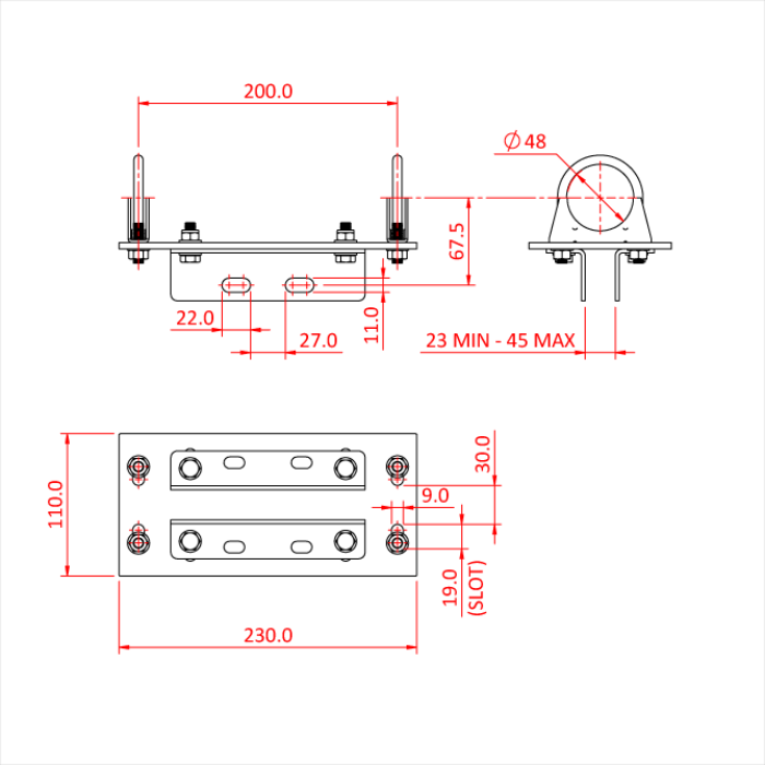 Parallel Tube Bracket – Doughty Engineering