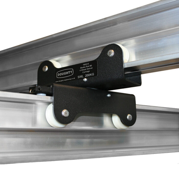 Studio Rail 80-4 Wheel Double Swivel Car-Braked – Doughty Engineering